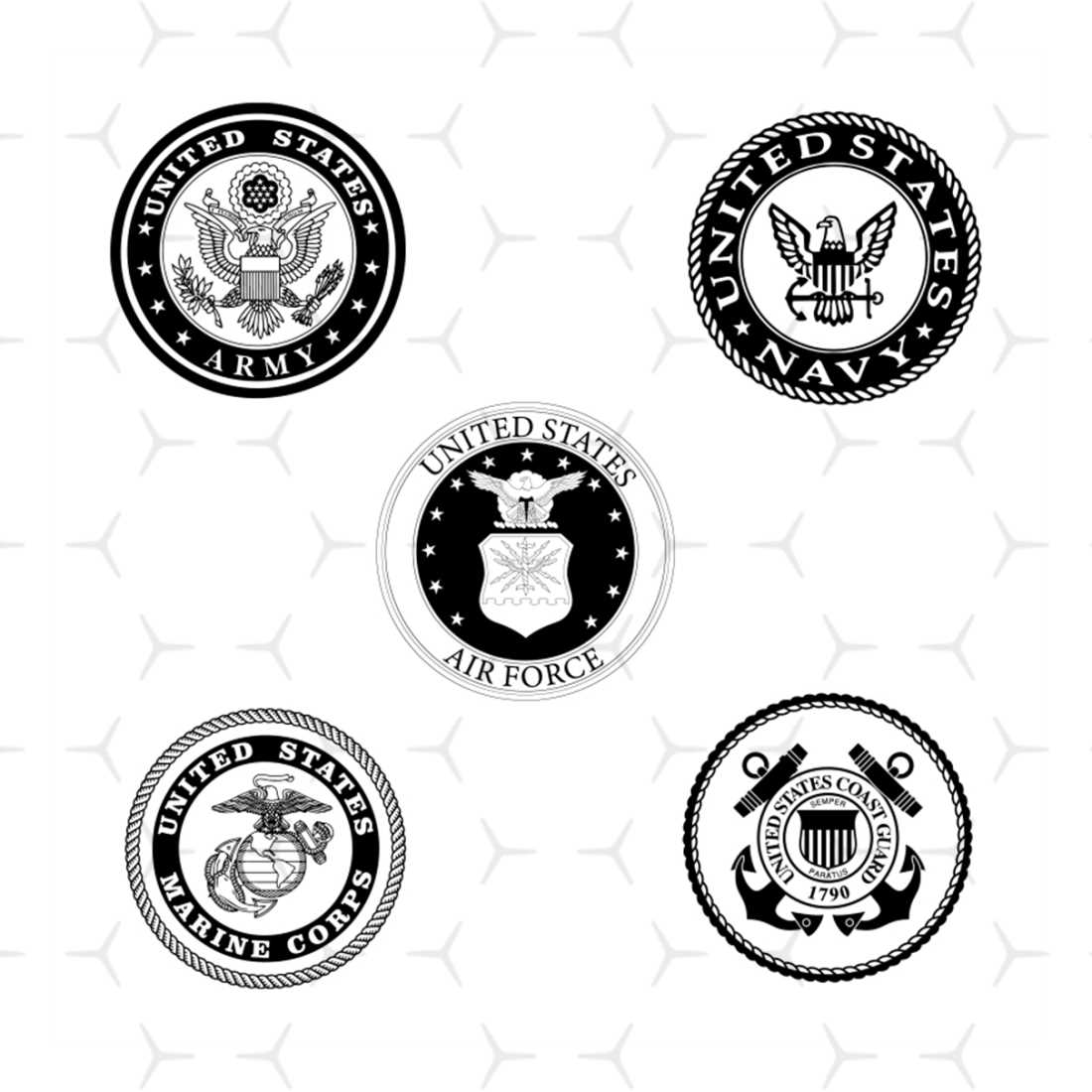 Military Emblem Bundle Svg, Brand Svg, Military Emblem Svg, | Inspire ...