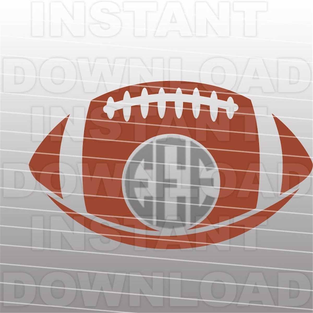 Football Monogram Frame SVG File Cutting Template-Clip Art f | Inspire ...
