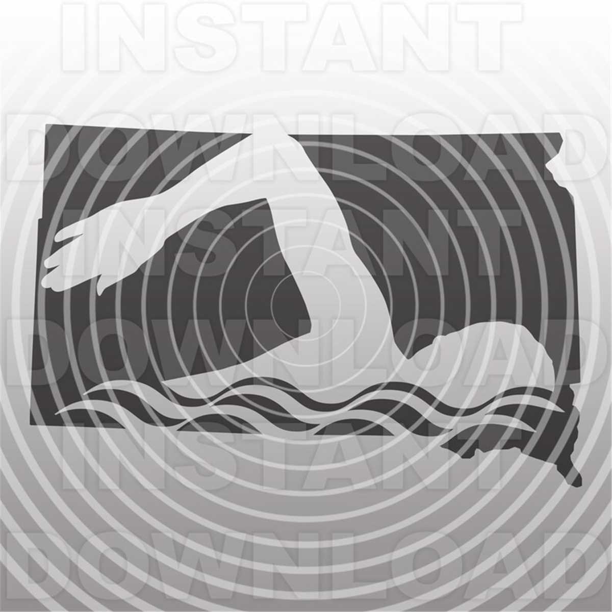 Swimming SVG File,Swimmer SVG,South Dakota svg -Swimming Vec | Inspire ...