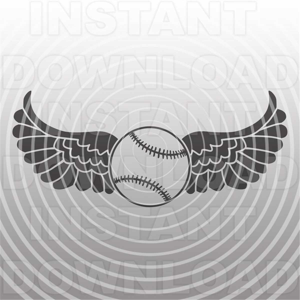 Baseball with Wings SVG File -Vector Art for Commercial & Pe | Inspire ...