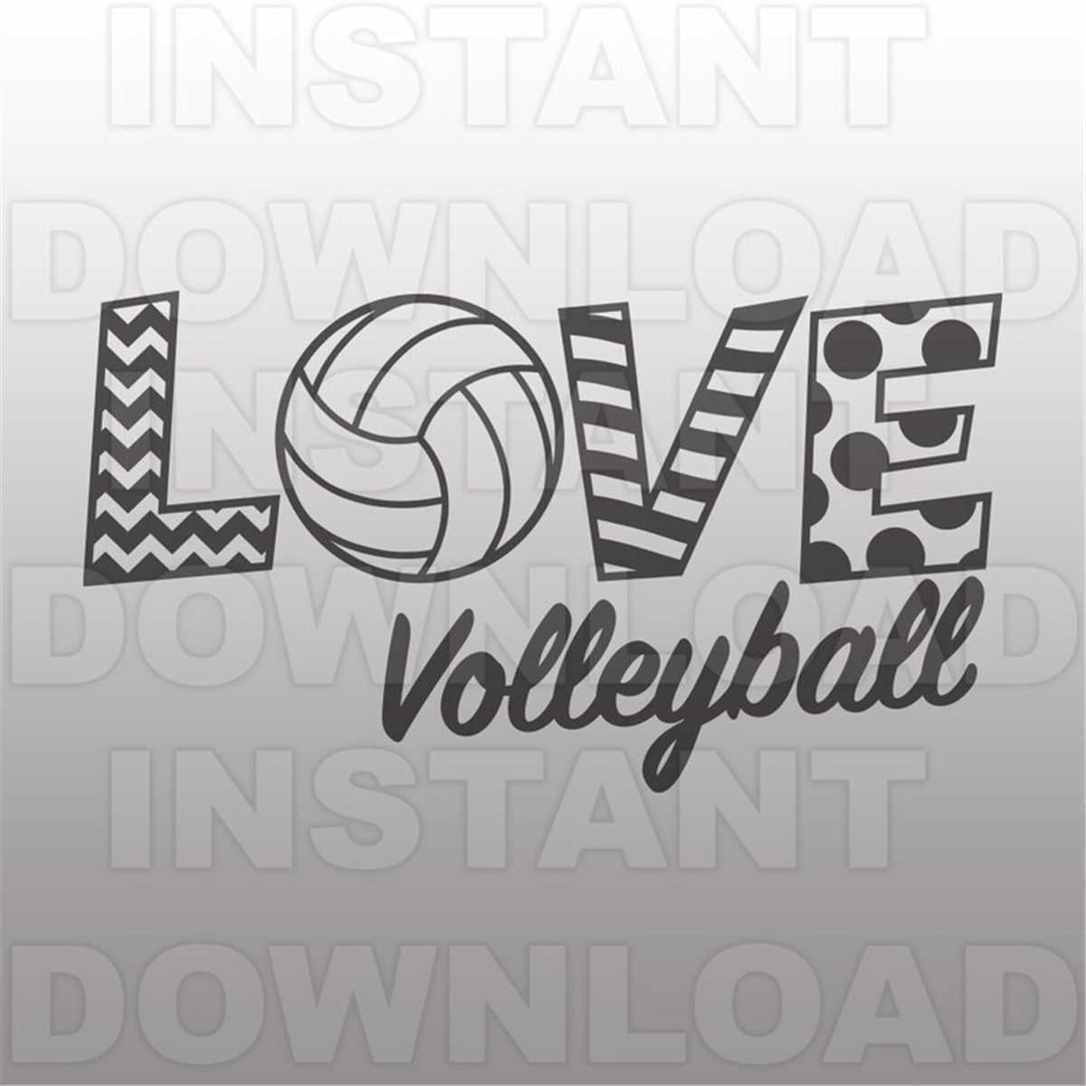 Love Volleyball SVG File - Volleyball SVG File - Commercial | Inspire ...