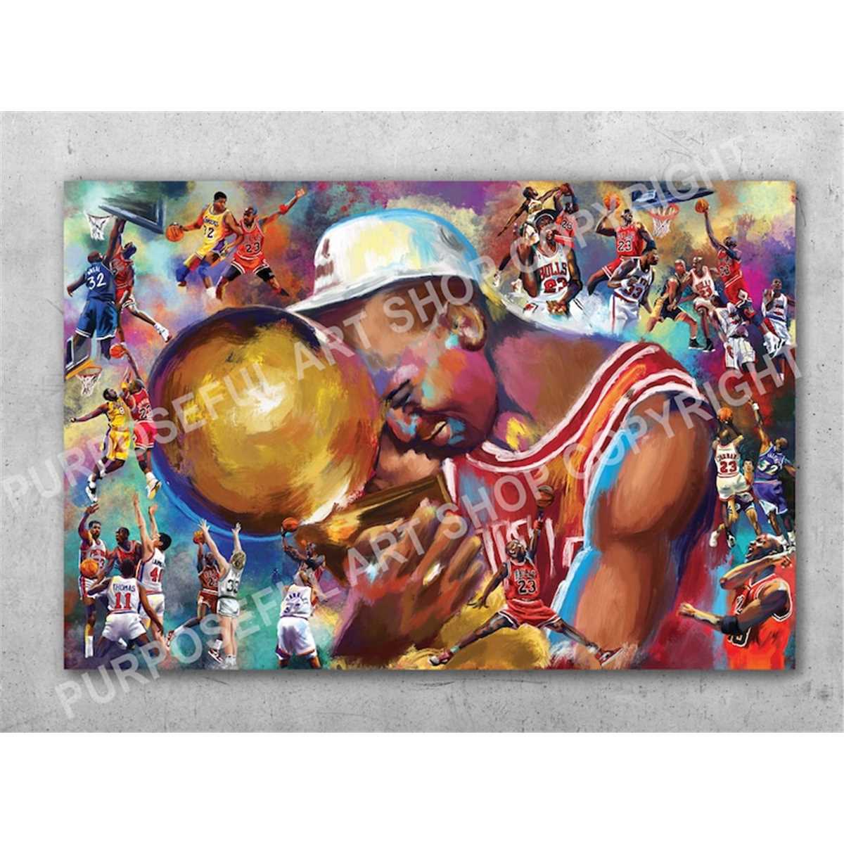Large Michael Jordan Art from Original Painting - Limited Ed - Inspire ...