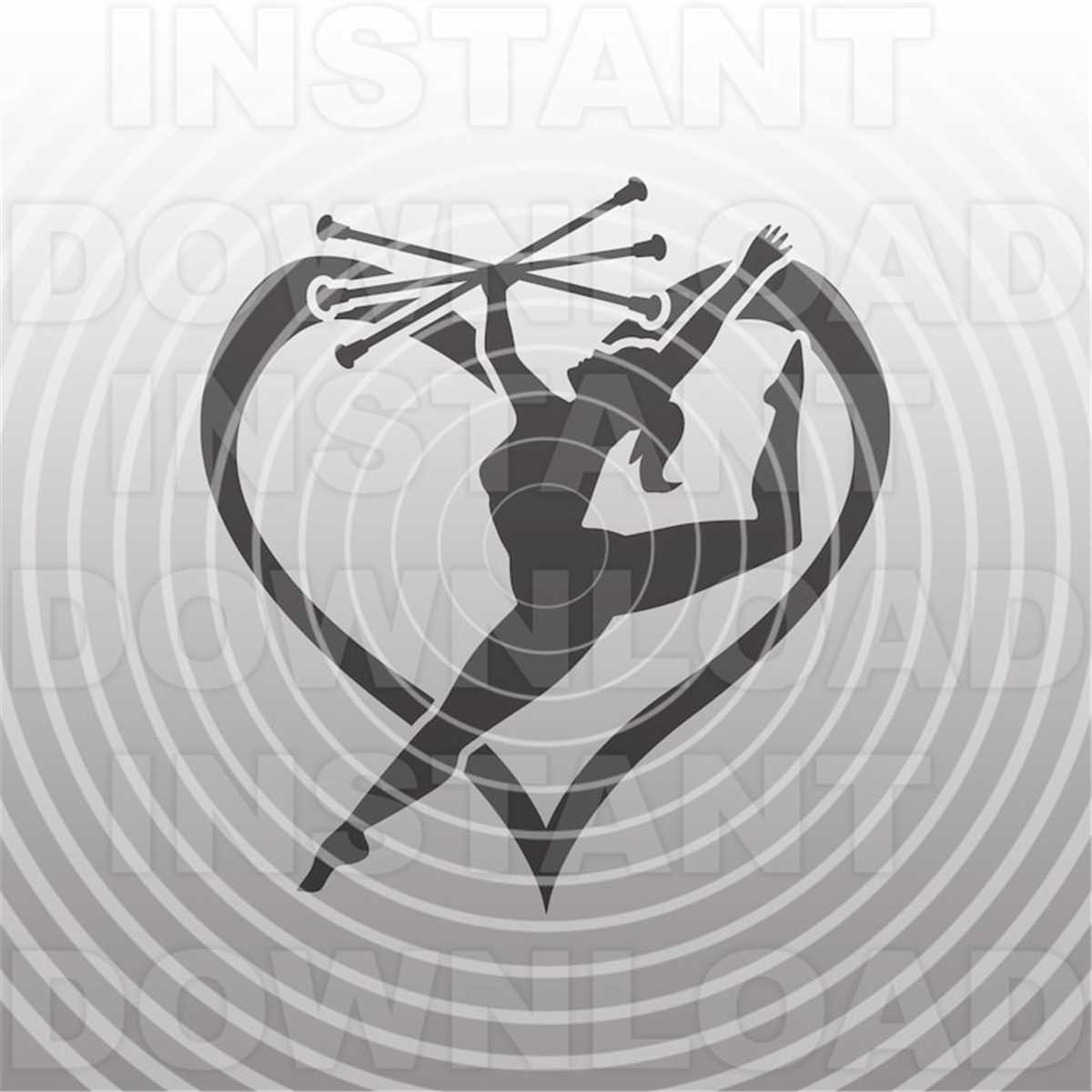 Baton Twirler with Heart SVG File,Gymnastics SVG,Baton Twirl | Inspire ...