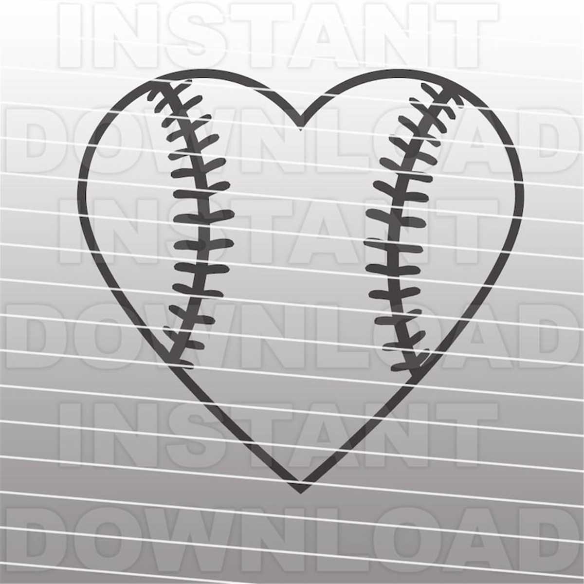 Baseball Heart SVG File Cutting Template-Single Layer Clip A | Inspire ...