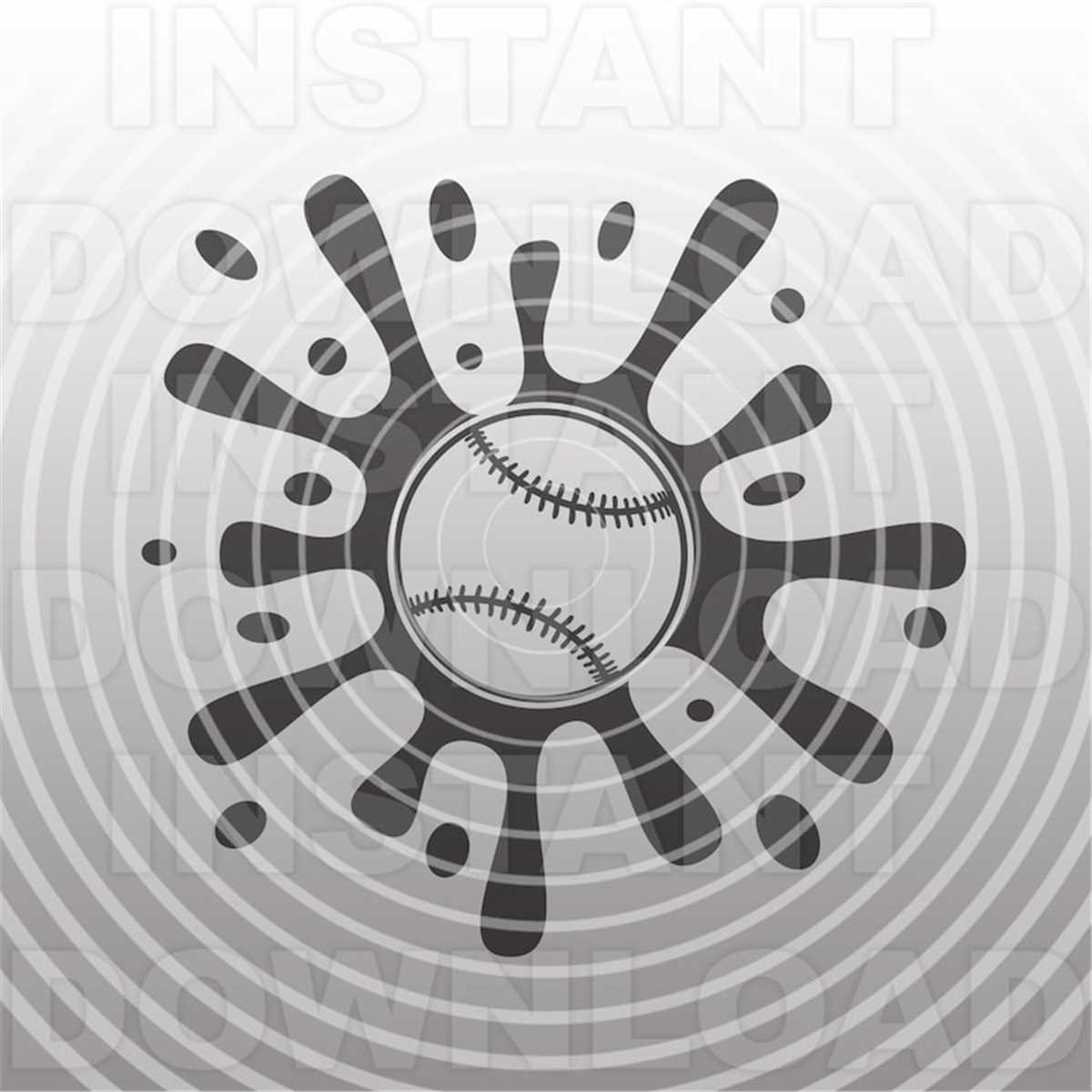 Softball Splatter Splash SVG File,Dripping Softball svg -Vec - Inspire ...