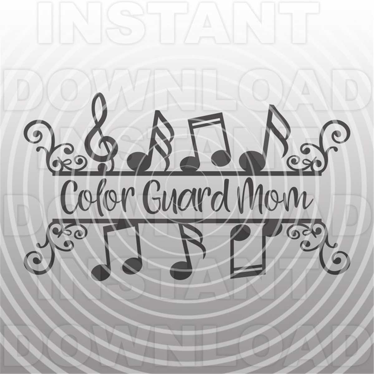 Color Guard Mom with Music Notes SVG File,Marching Band SVG | Inspire ...