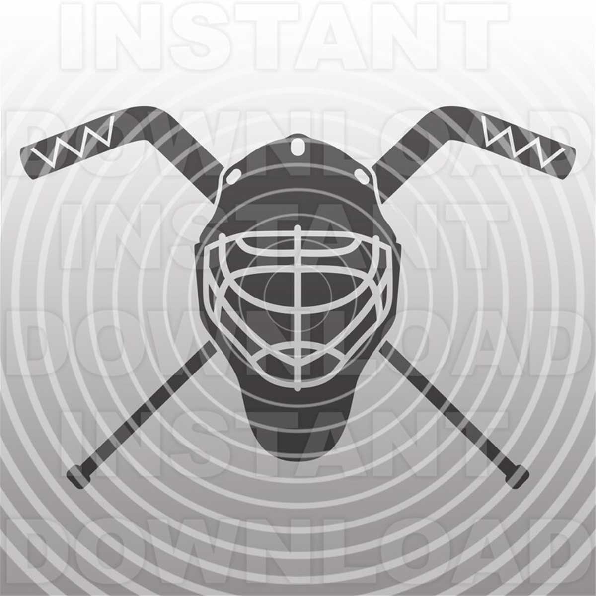 Goalie Mask with SVG File Hockey Sticks SVG File,Hockey Play | Inspire ...
