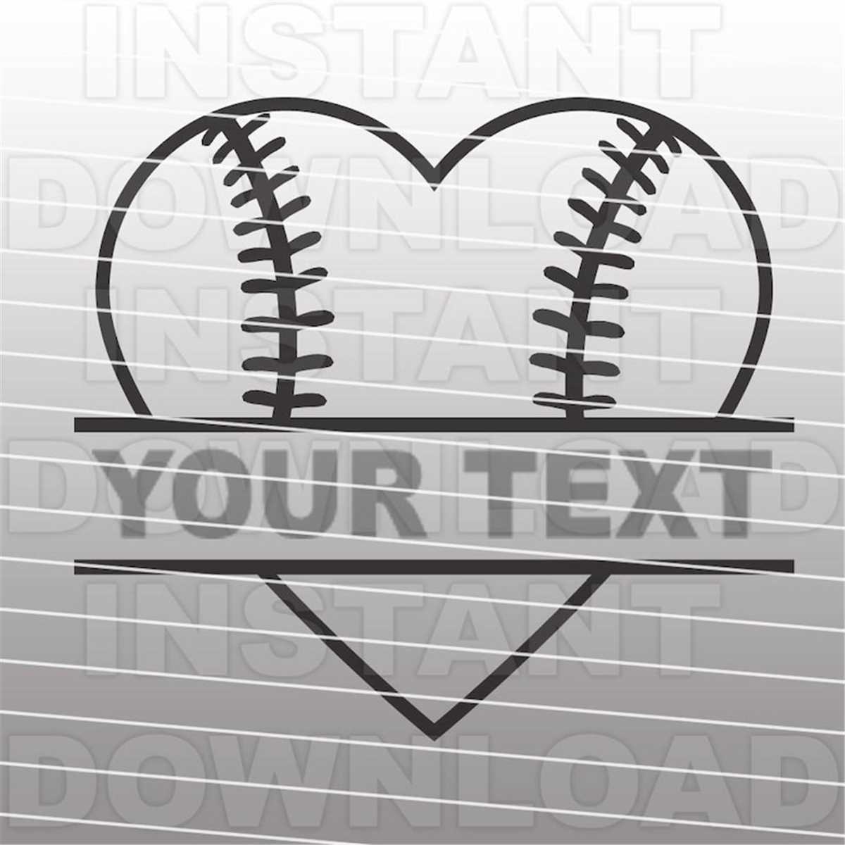 Baseball Softball Heart Split Monogram SVG File,cricut svg,s | Inspire ...
