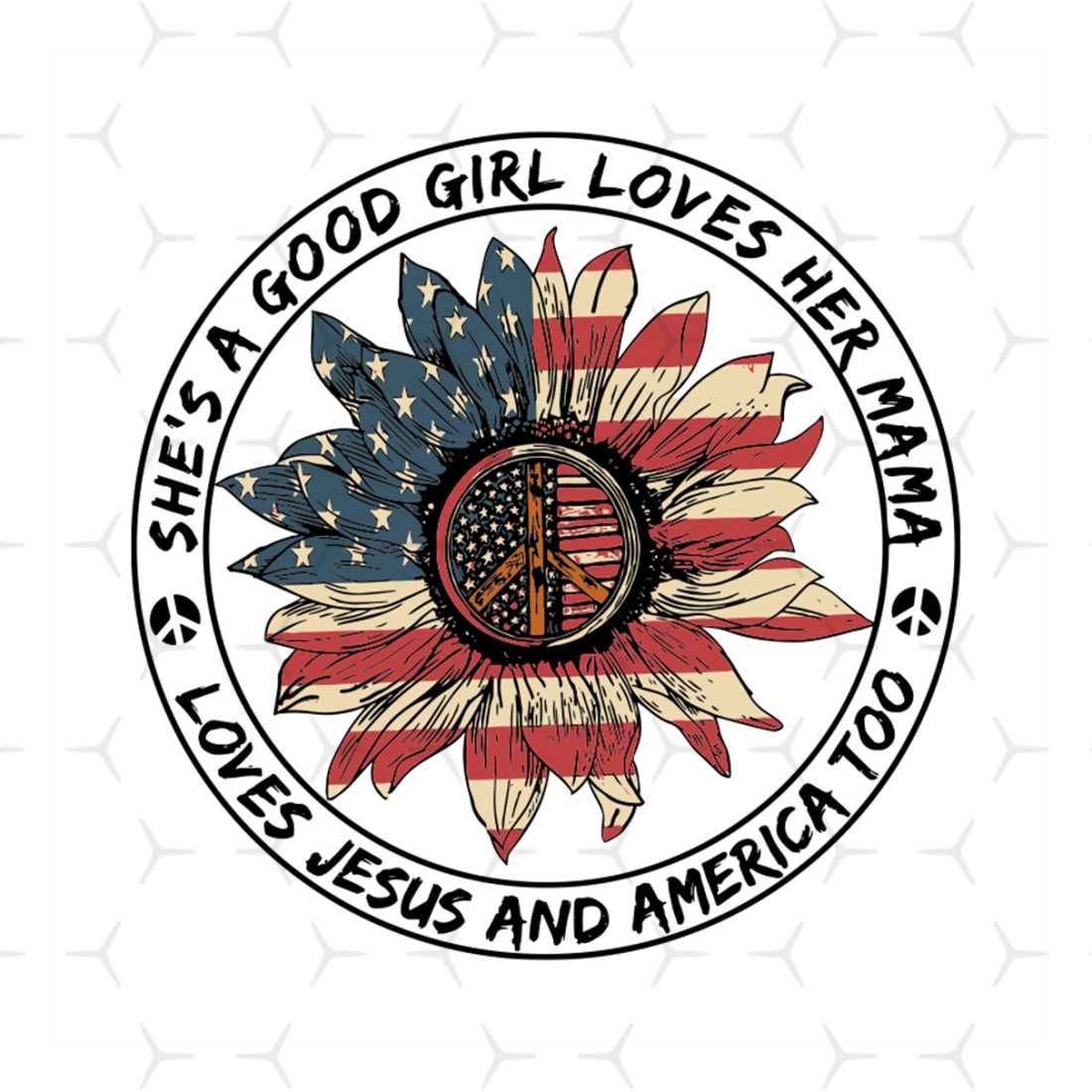 Shes A Good Girl Love America Flag Sunflower Svg, Independen | Inspire ...