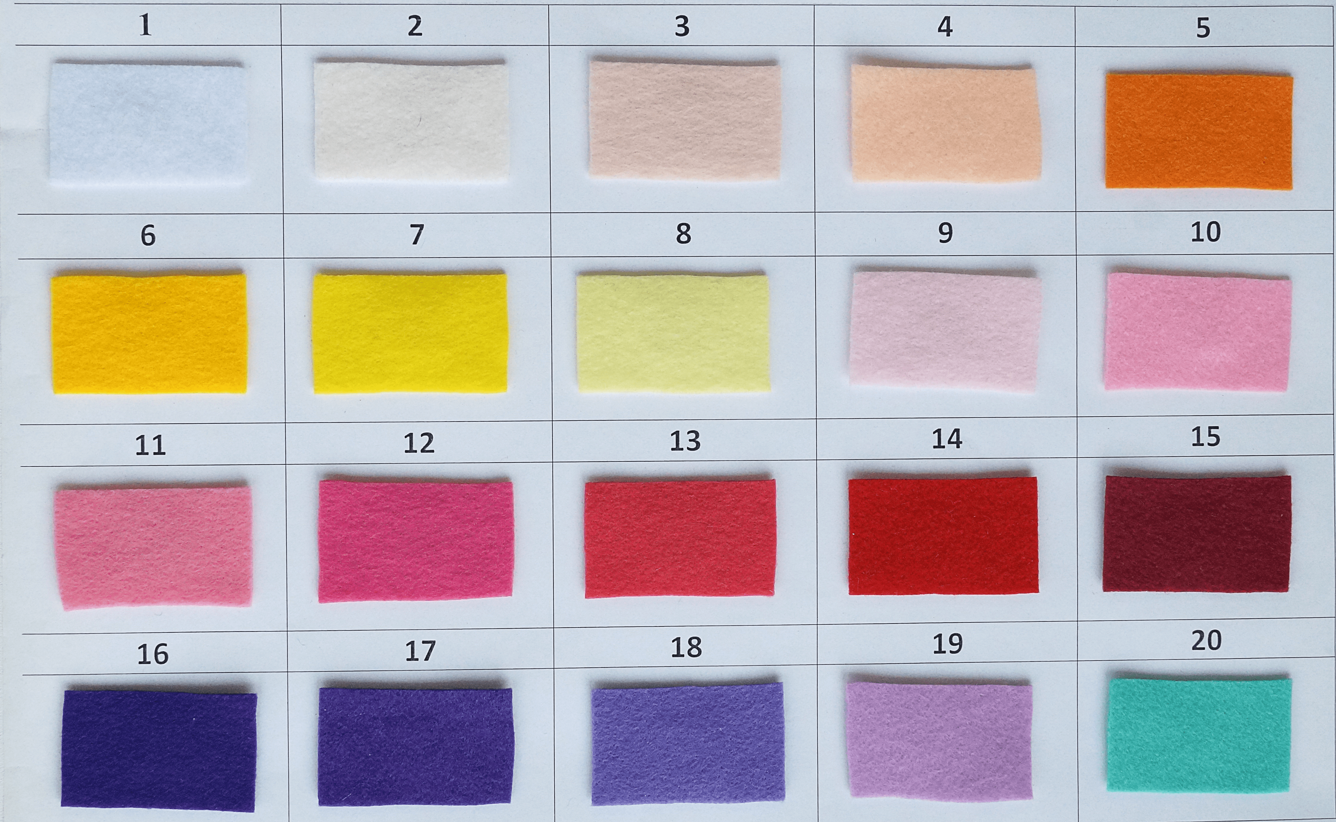 Color pallet of felt. Please do not buy! | Inspire Uplift