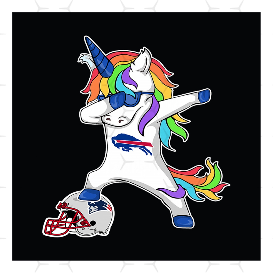 Football Dabbing Unicorn Steps On Helmet Buffalo Bills Svg, - Inspire ...