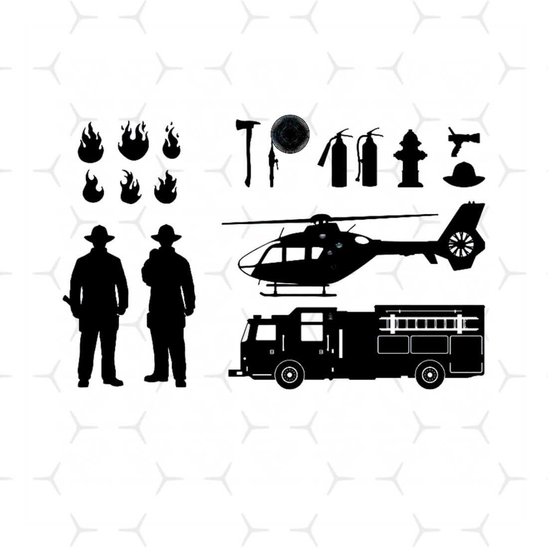 Black Firefighter Fire Fighting Equipment Svg, Vehicle Svg, | Inspire ...