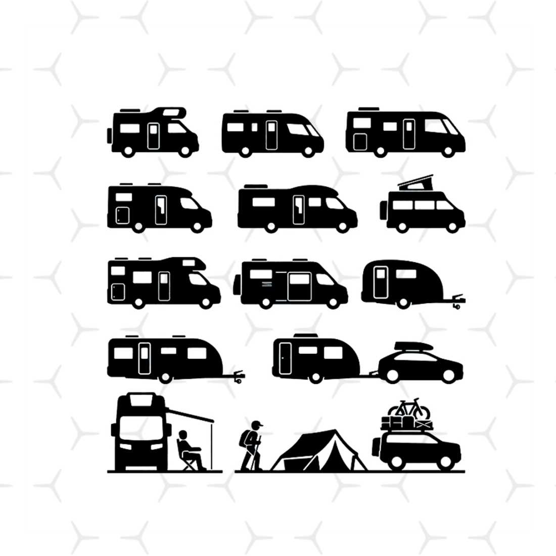 RV Cars Recreational Vehicles Camper Vans Bundle Svg, Vehicl | Inspire ...
