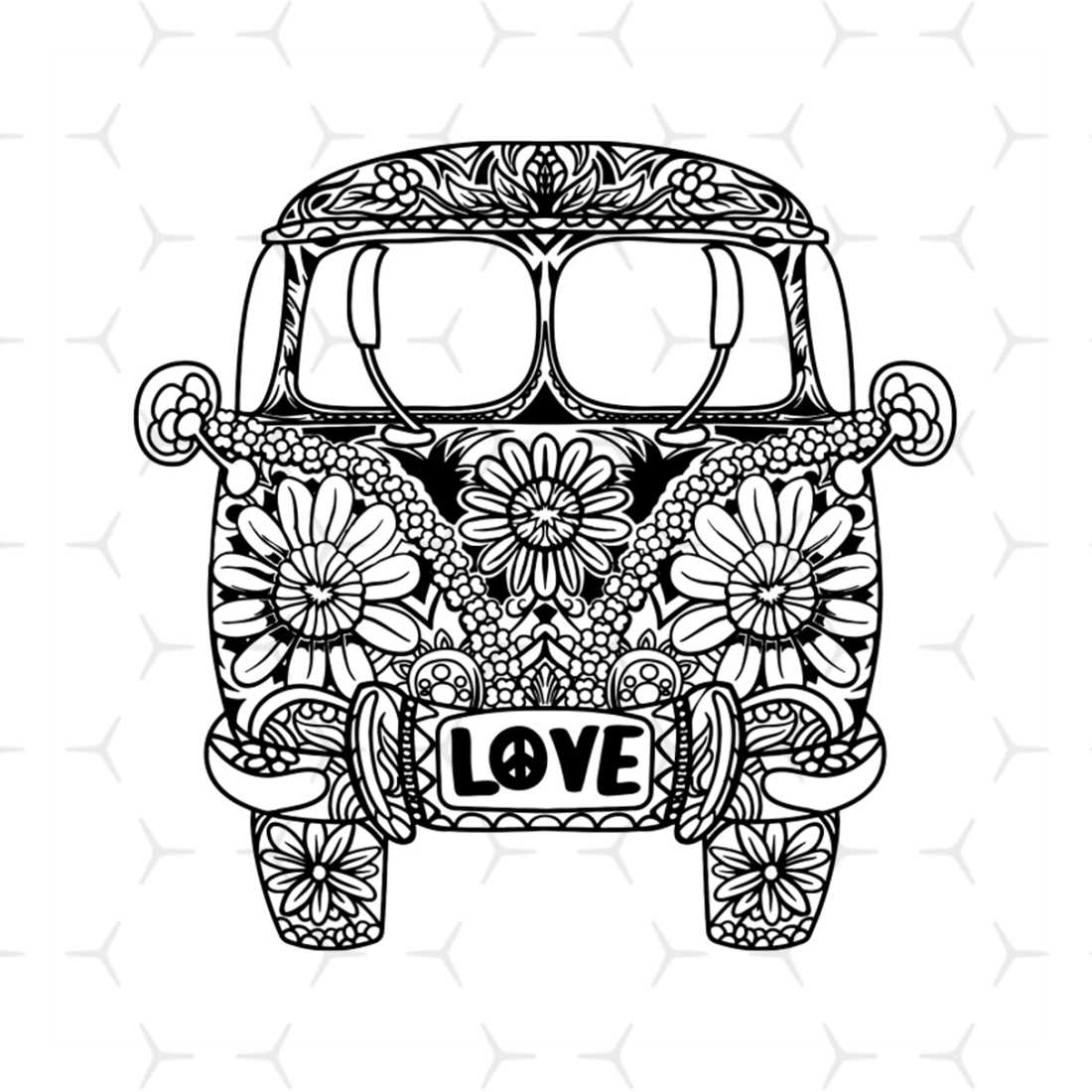 Mandala Van Svg, Vehicle Svg, Volksvagen Svg, Happy Van Svg, | Inspire ...