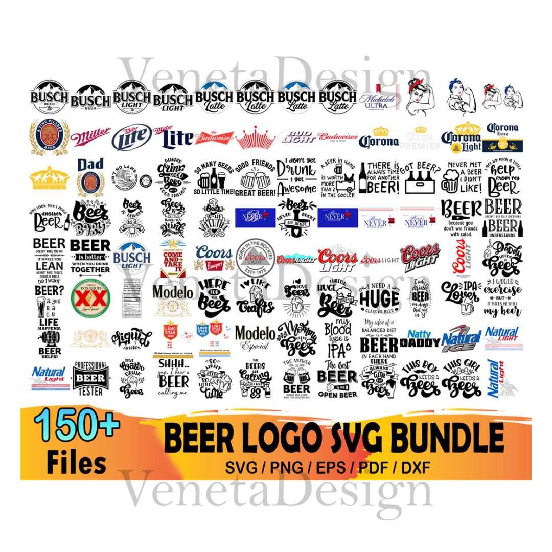 150 Files Beer Logo Bundle Svg, Beer Svg, Budweiser Svg - Inspire Uplift