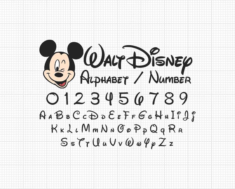 Mouse Alphabet Number, Svg and Png Formats, Mickey Minnie Mo - Inspire ...