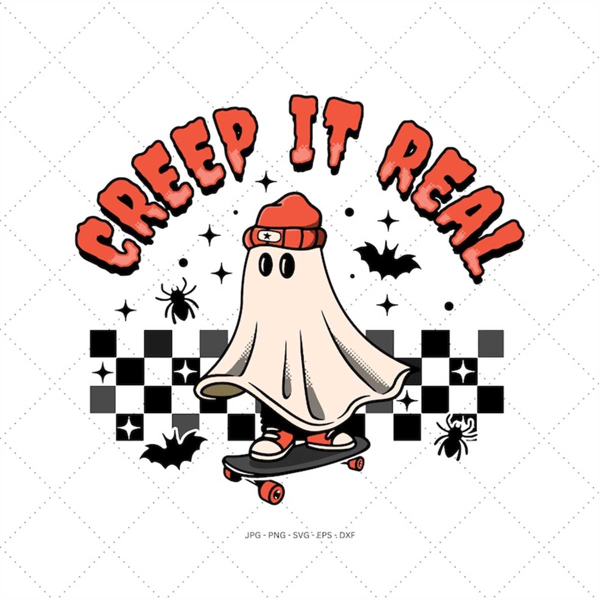 Retro Halloween Png, Creep It Real, Retro Fall Svg, Ghost Re | Inspire ...