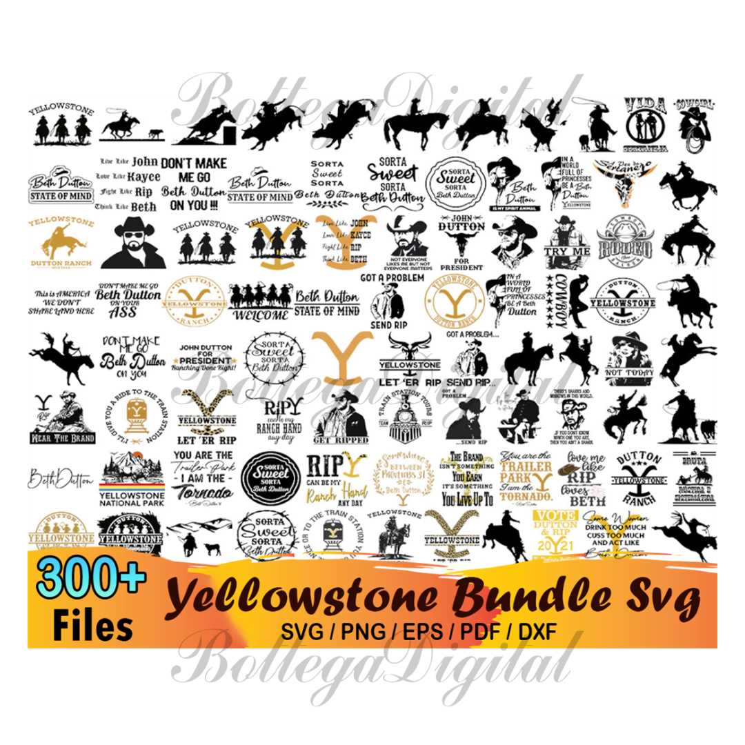 300 Mega Bundle Yellowstone Svg, Yellowstone Symbols - Inspire Uplift