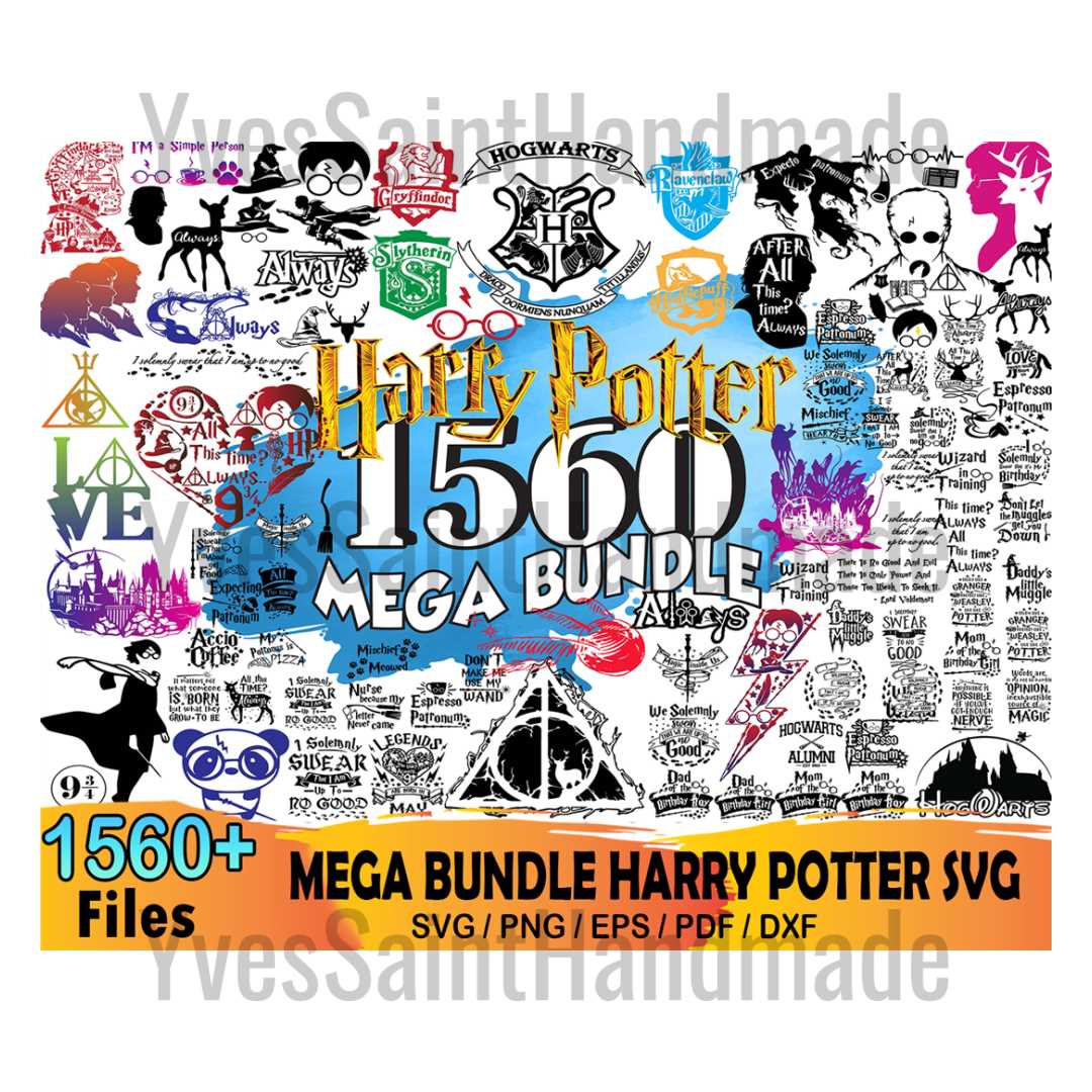 1560 Harry Potter Mega Bundle Svg, Harry Potter Svg, Hogwart | Inspire ...