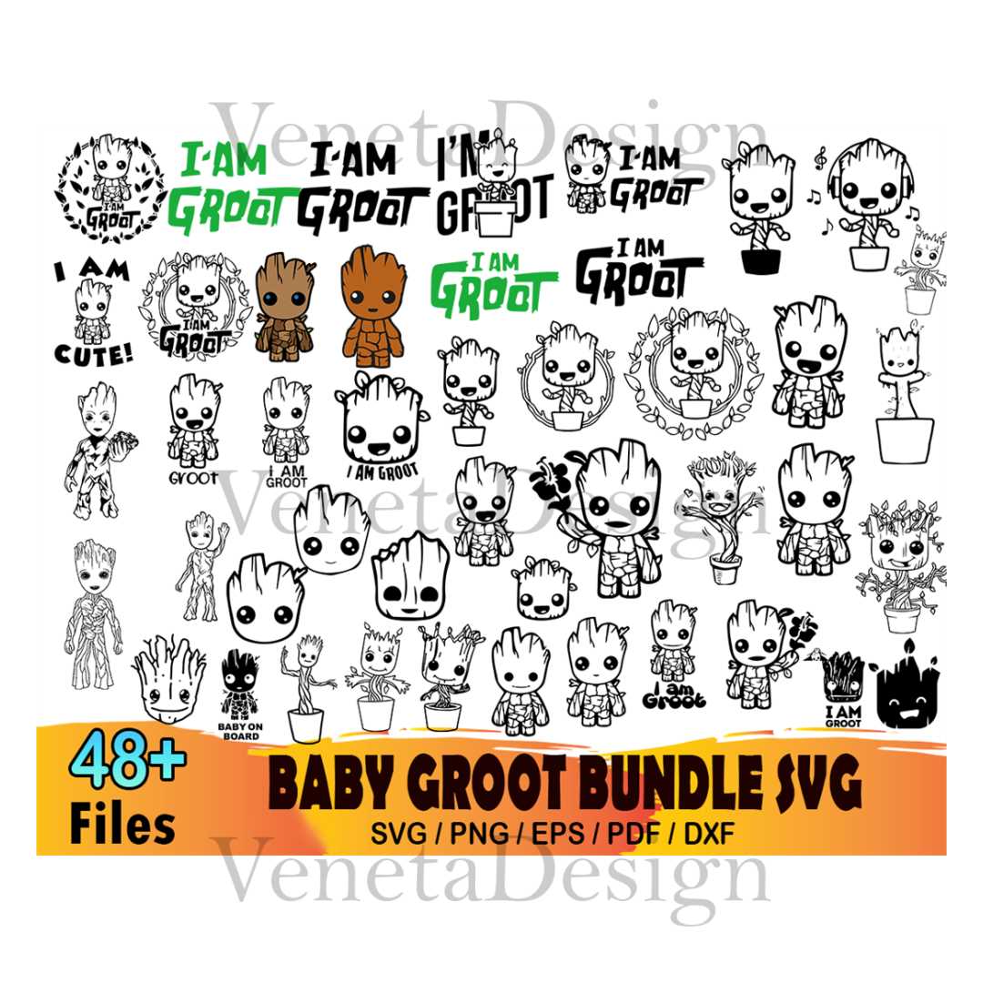 48 Baby Groot Bundle Svg, Baby Groot Svg, Marvel Svg | Inspire Uplift