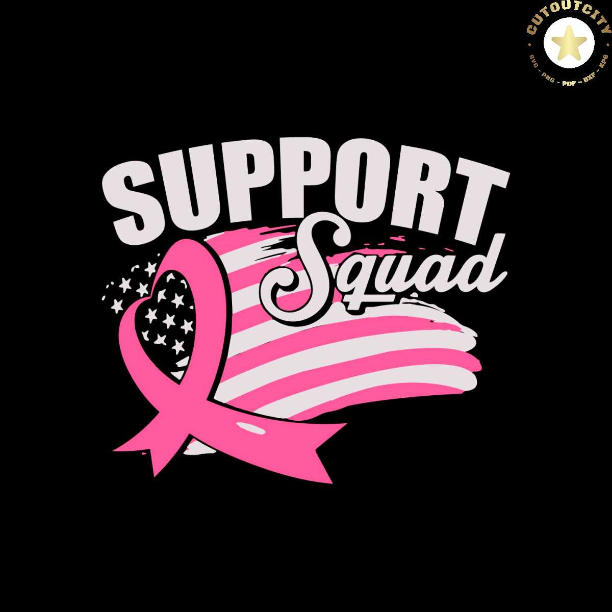 Support Squad Flag Svg Breast Cancer Awareness Vector Svg, F | Inspire ...