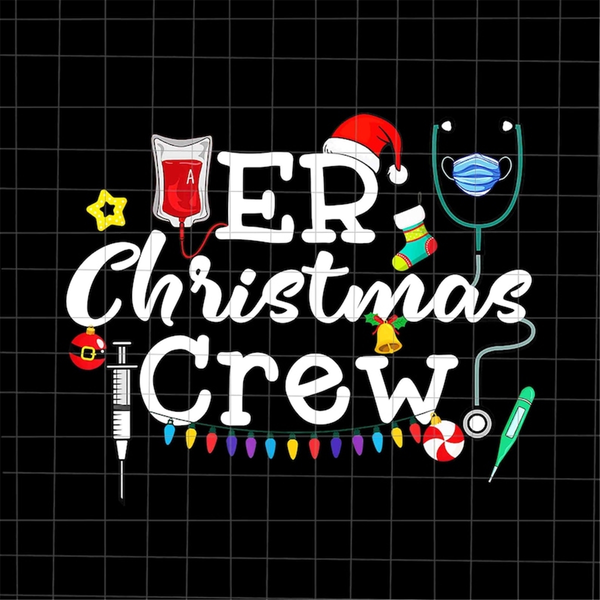 ER Christmas Crew Png, ER Christmas Png, Nurse Christmas Png - Inspire ...