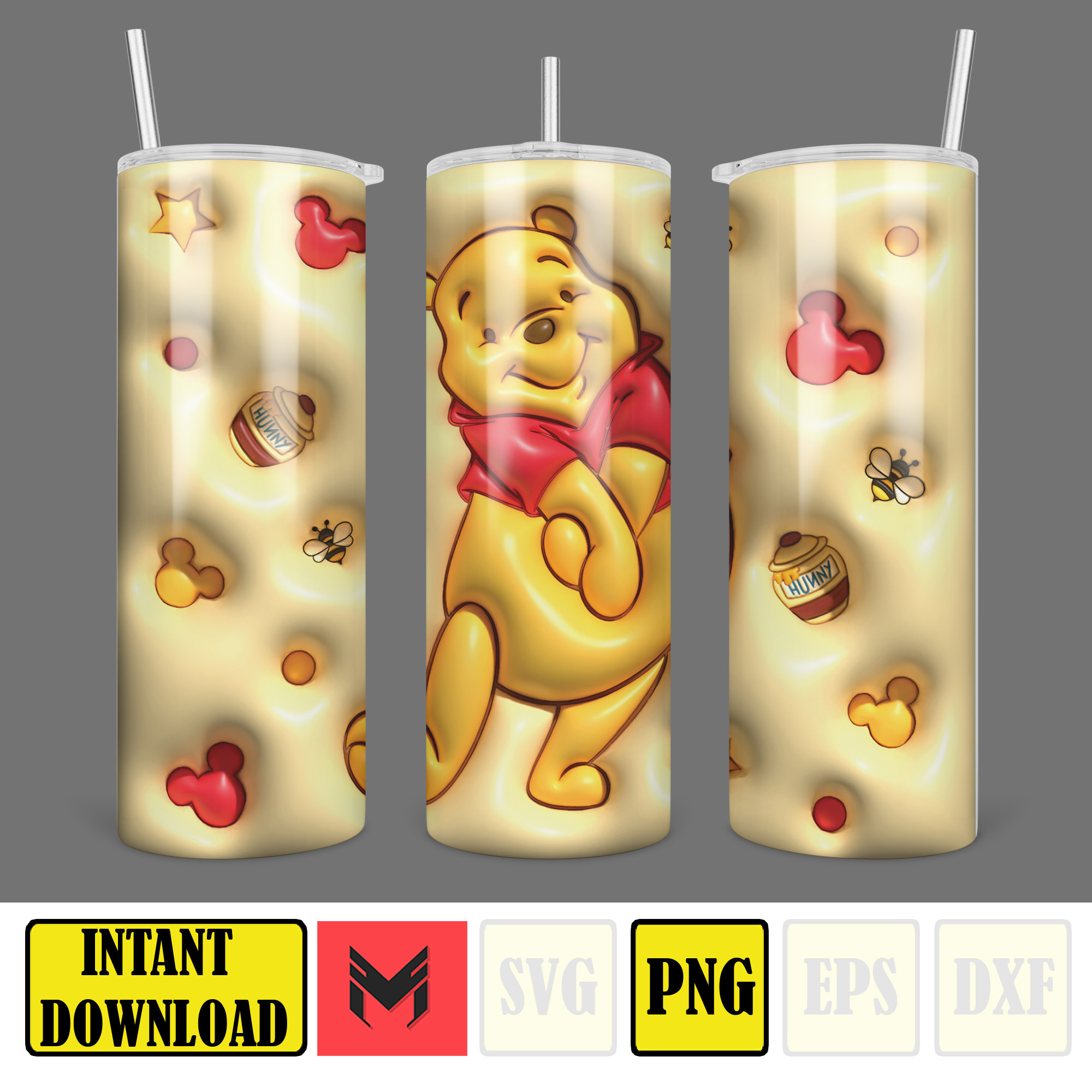 Inflated Mickey and Friends Cartoon Tumbler, Winnie The Pooh - Inspire ...
