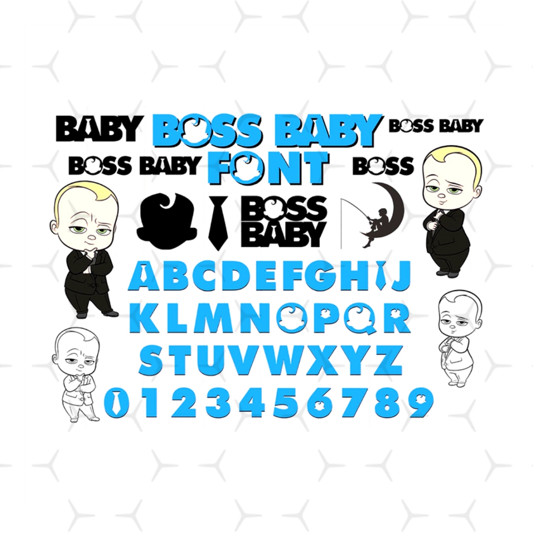 Boss Baby Alphabet Svg, Font Svg, Boss Baby Svg, Baby Svg, T | Inspire ...