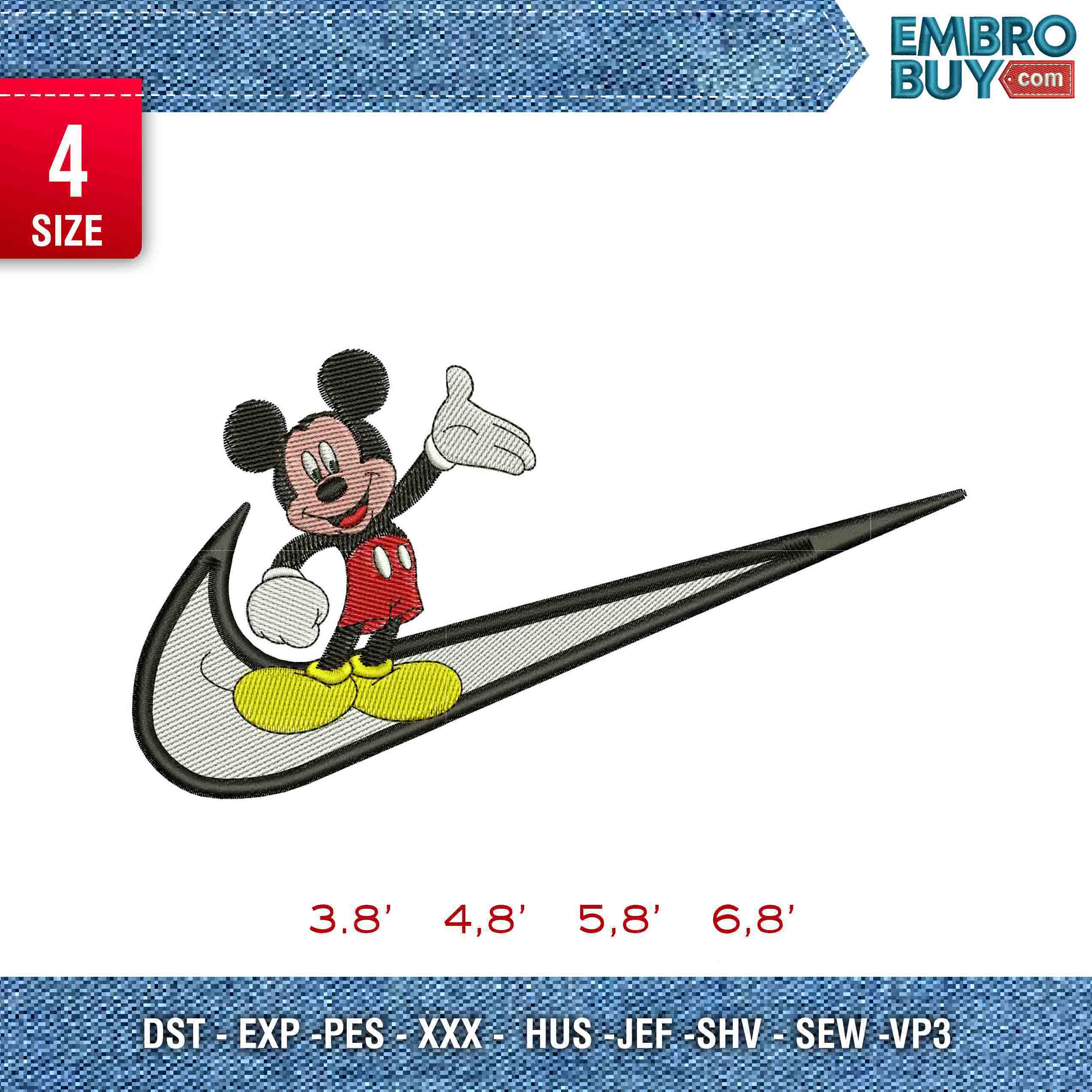 Swoosh Mickey / Anime Embroidery Design / Cartoon Design / | Inspire Uplift