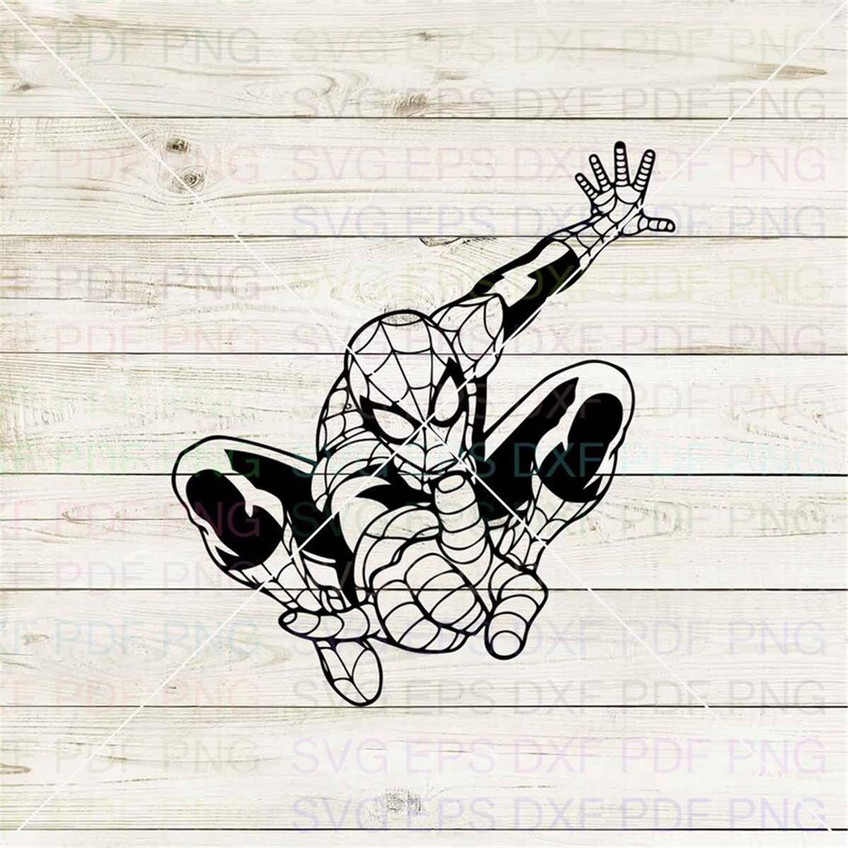 Spider Man Silhouette 001 Svg Dxf Eps Pdf Png, Cricut, Cutti | Inspire ...