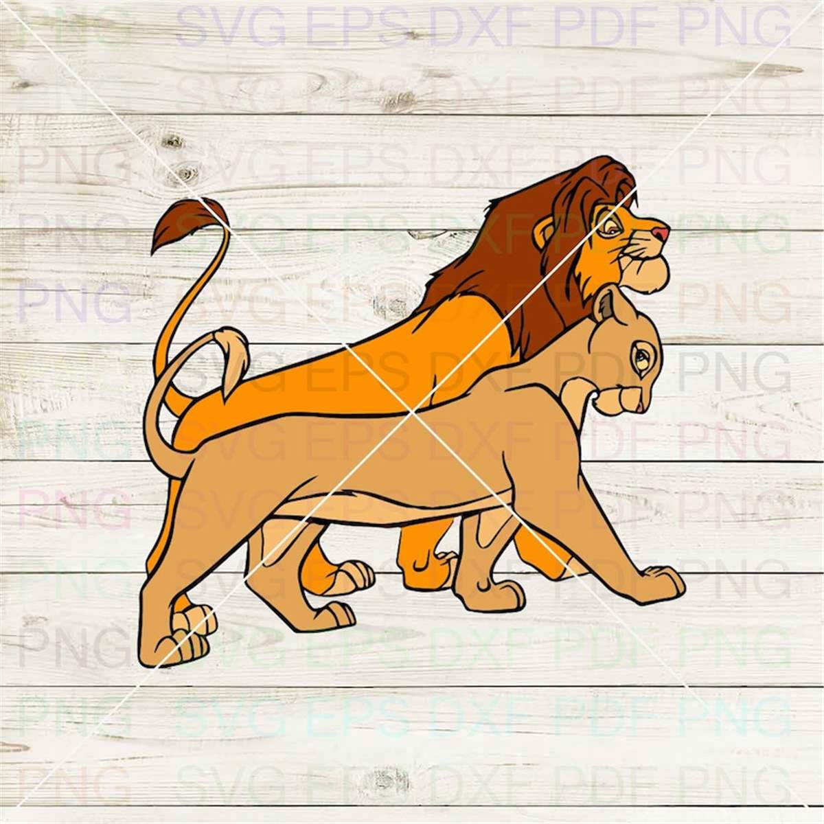 Mufasa And Sarabi Simba The Lion King 013 Svg Dxf Eps Pdf Pn - Inspire Uplift