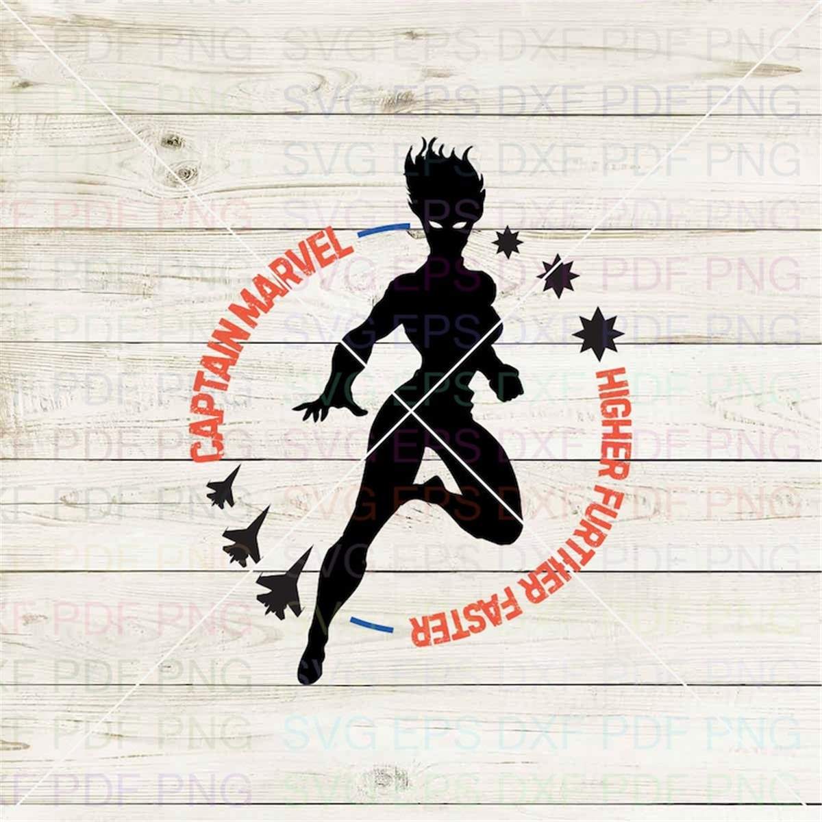 Captain Marvel Silhouette 015 Svg Dxf Eps Pdf Png, Cricut, C | Inspire ...