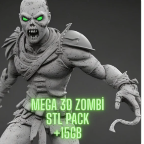 3D Mega Zombie Stl Pack,Skeleton Warrior Stl File Models For | Inspire ...