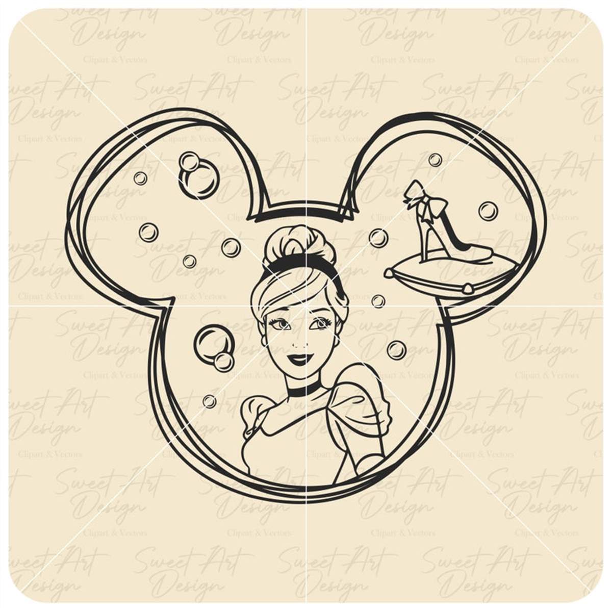 Cinderella Princess For Light Back SVG, Mouse Head SVG, Disn - Inspire ...