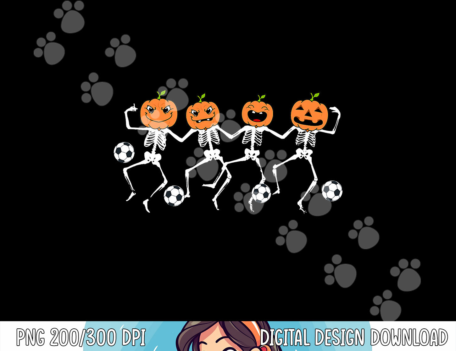Funny Halloween Soccer Player Pumpkin Skeletons Kids png, su - Inspire ...