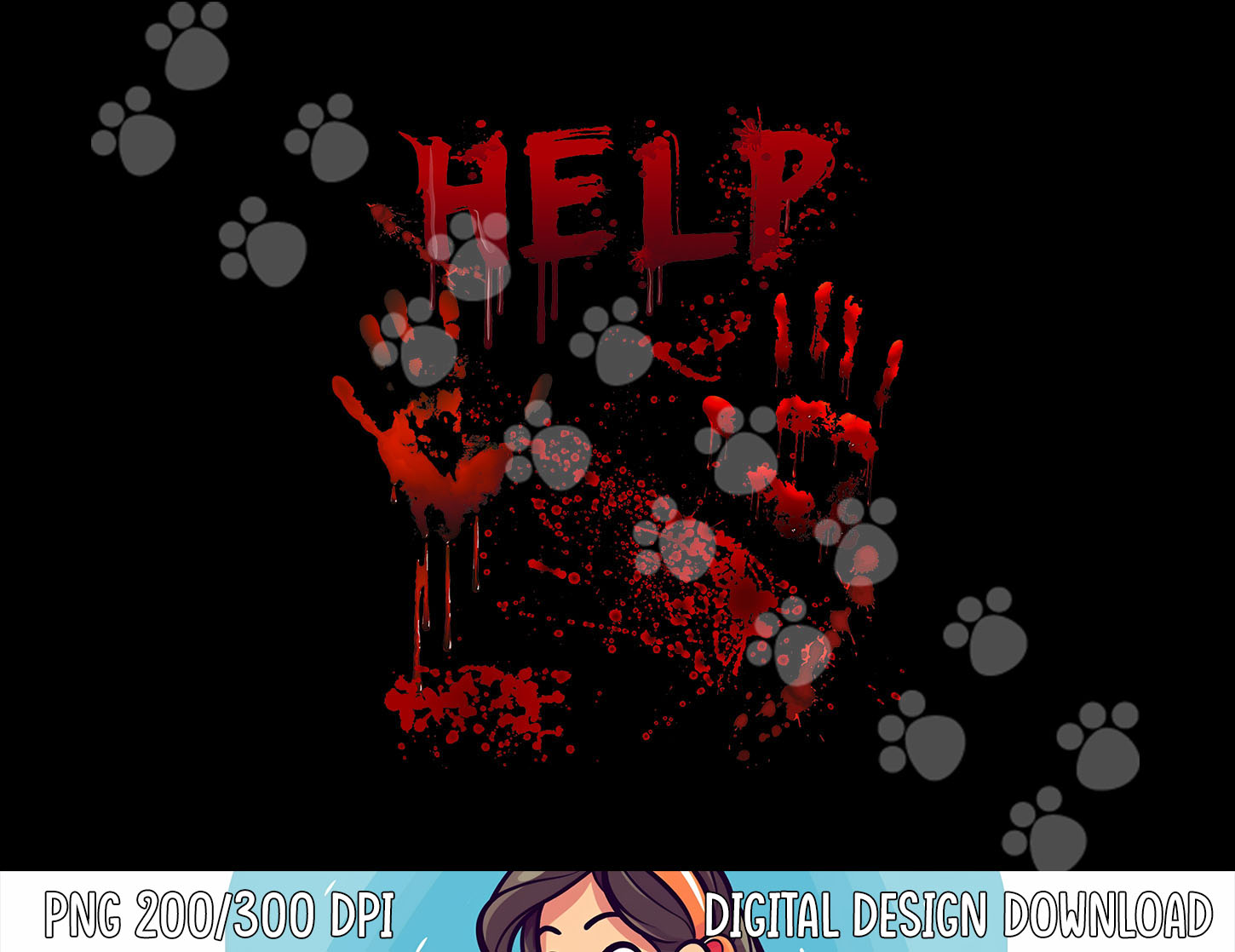 Funny Help Bloody Handprint Halloween Costume Matching Mens | Inspire ...