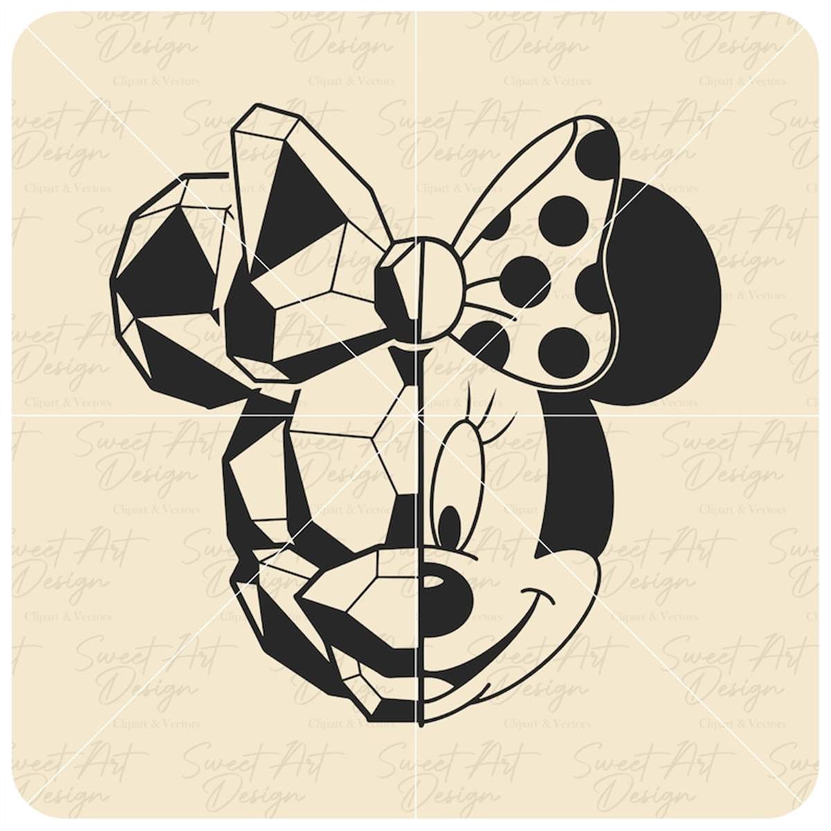 Minnie Mouse Diamond SVG, Half Sketch SVG, Family Trip SVG, - Inspire ...