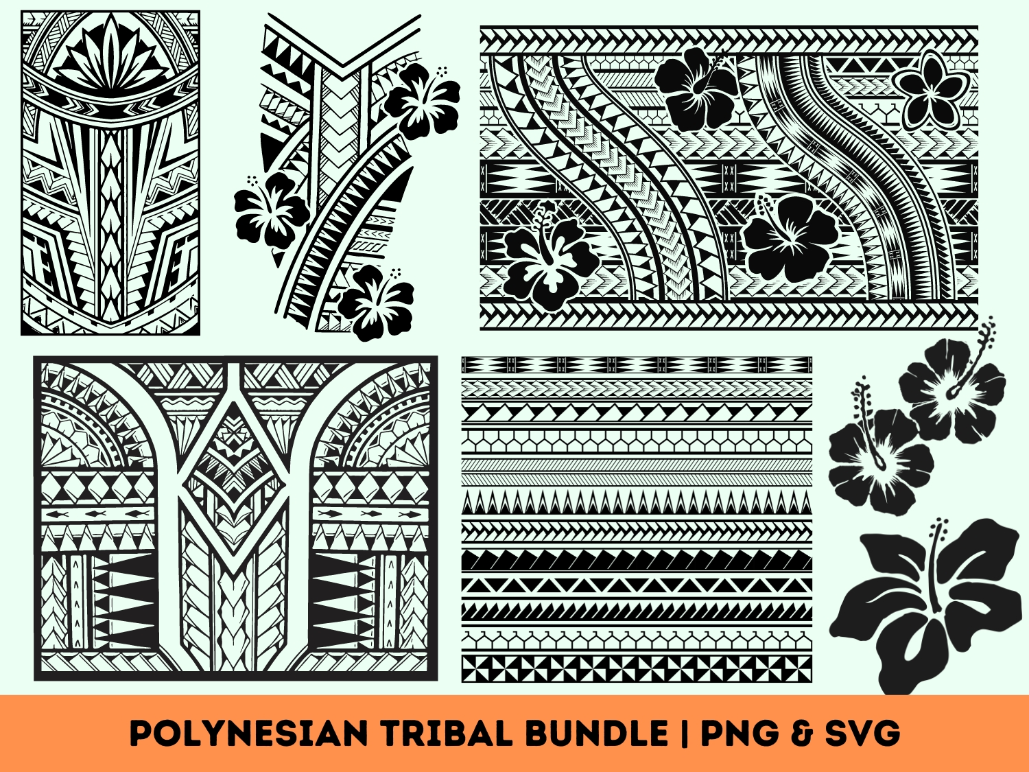Polynesian Tribal Bundle SVG and PNG Graphics | Inspire Uplift
