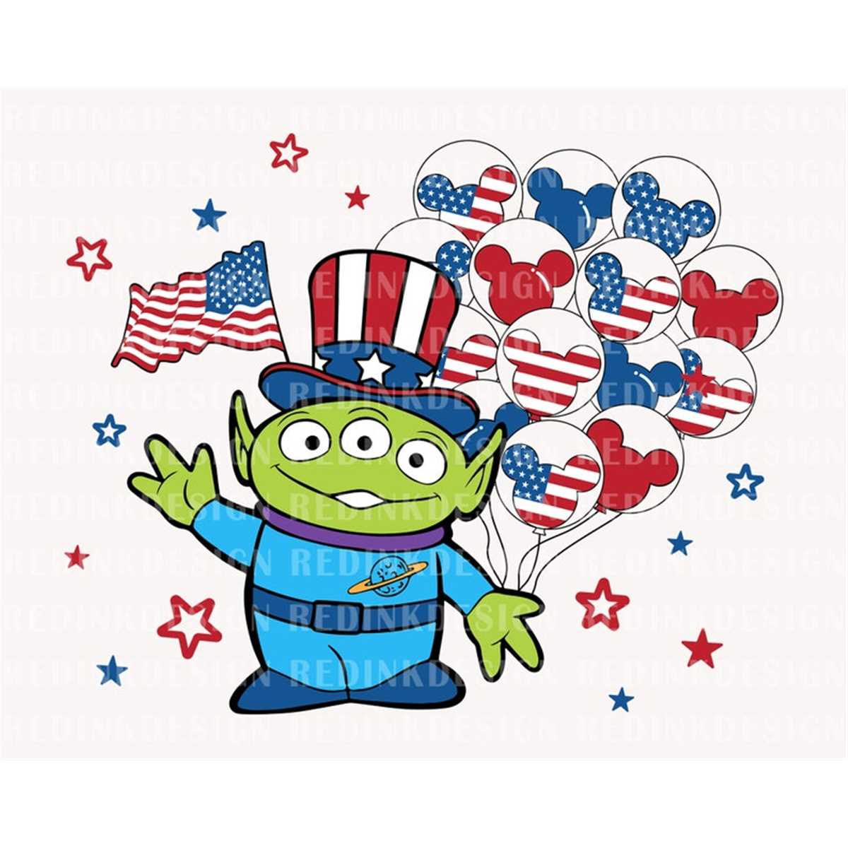 Happy 4th of July Svg, Green Aliens Svg, July 4th Svg, Mouse | Inspire ...
