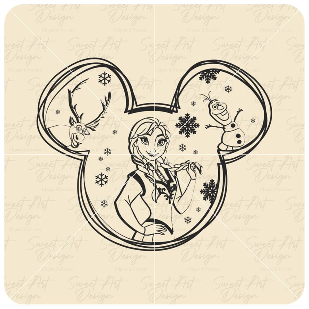 Princess Anna In Mouse Ears SVG, Mouse Head SVG, Frozen Elsa - Inspire ...