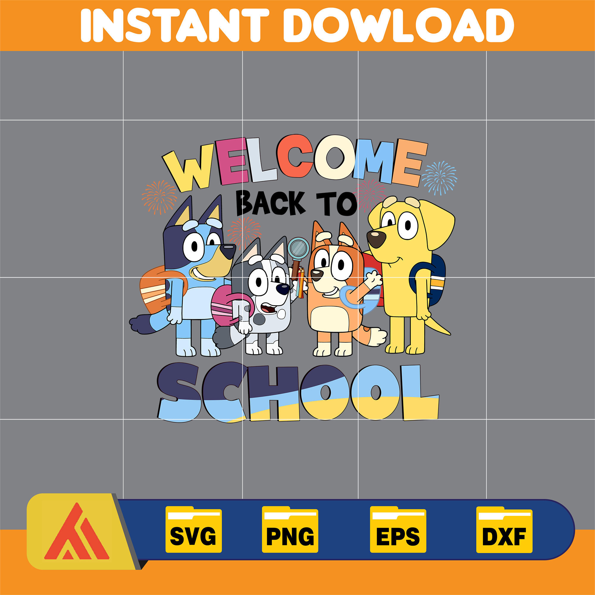 Bluey Back To School Png, Bluey First Day Of School Png, Blu | Inspire ...