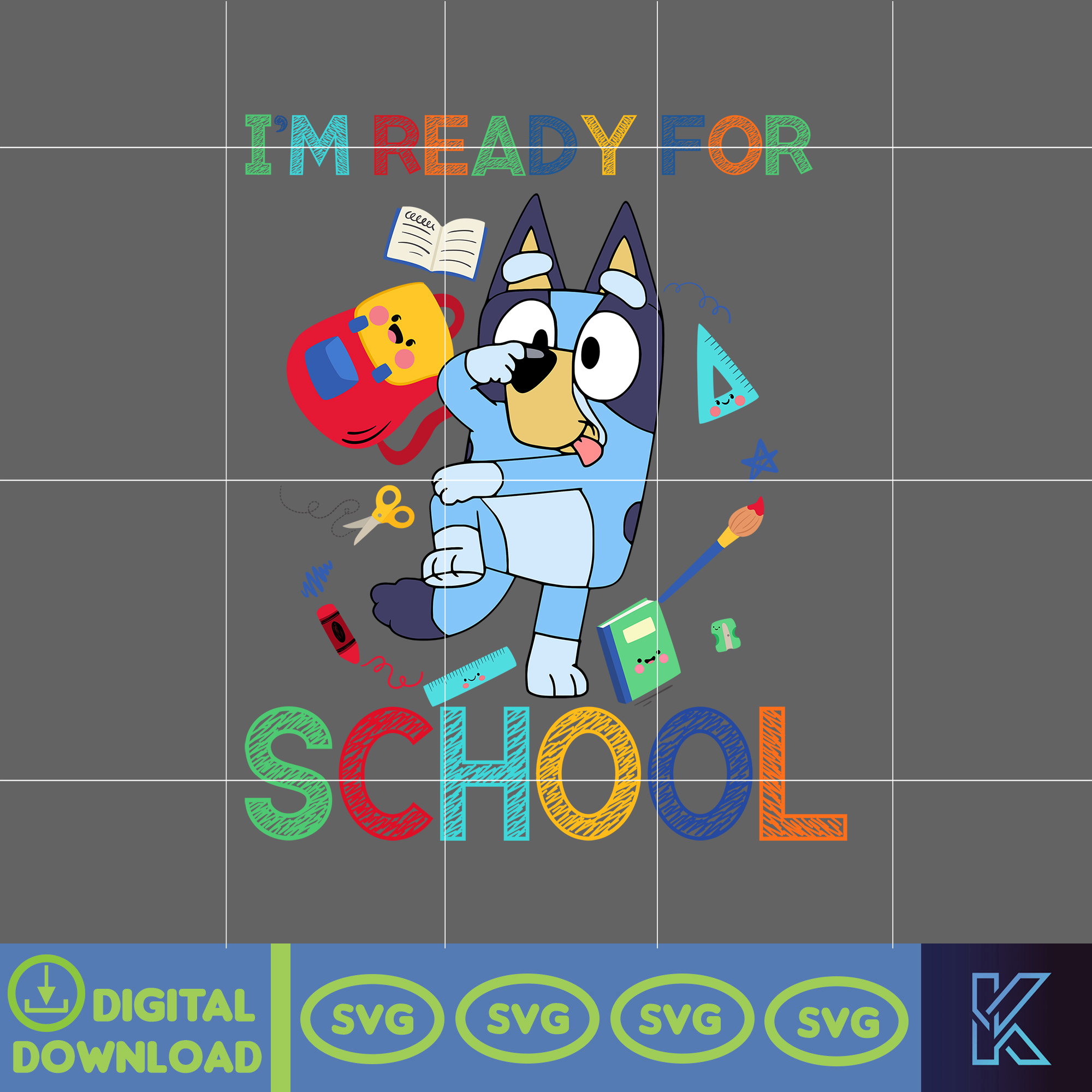 Bluey and Bingo Back To School Png, Bluey First Day Of Schoo | Inspire ...