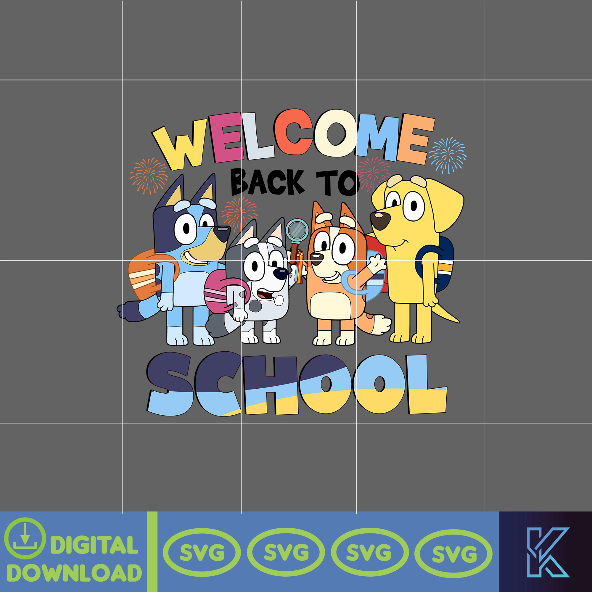 Bluey Back To School Png, Bluey First Day Of School Png, Blu | Inspire ...
