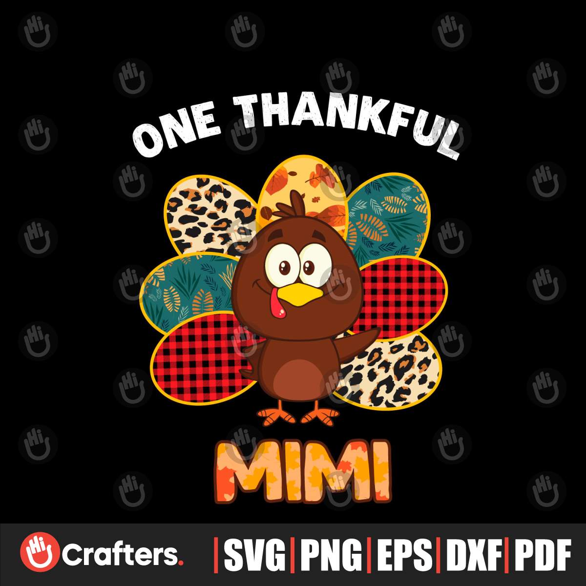 One Thankful Mimi Turkey Svg, Autumn Fall Thanksgiving Svg, - Inspire ...
