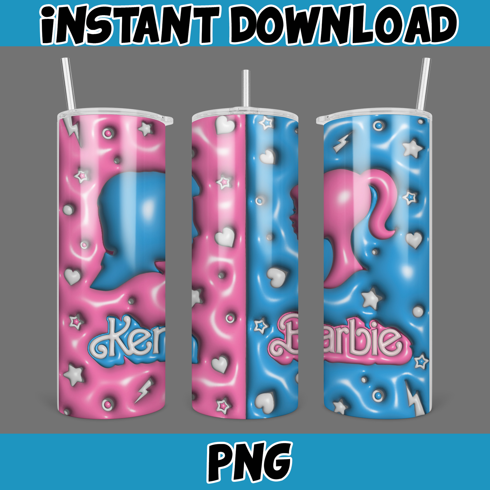Barbie Inflated Tumbler, Barbi Doll Skinny Tumbler PNG, Lets | Inspire ...