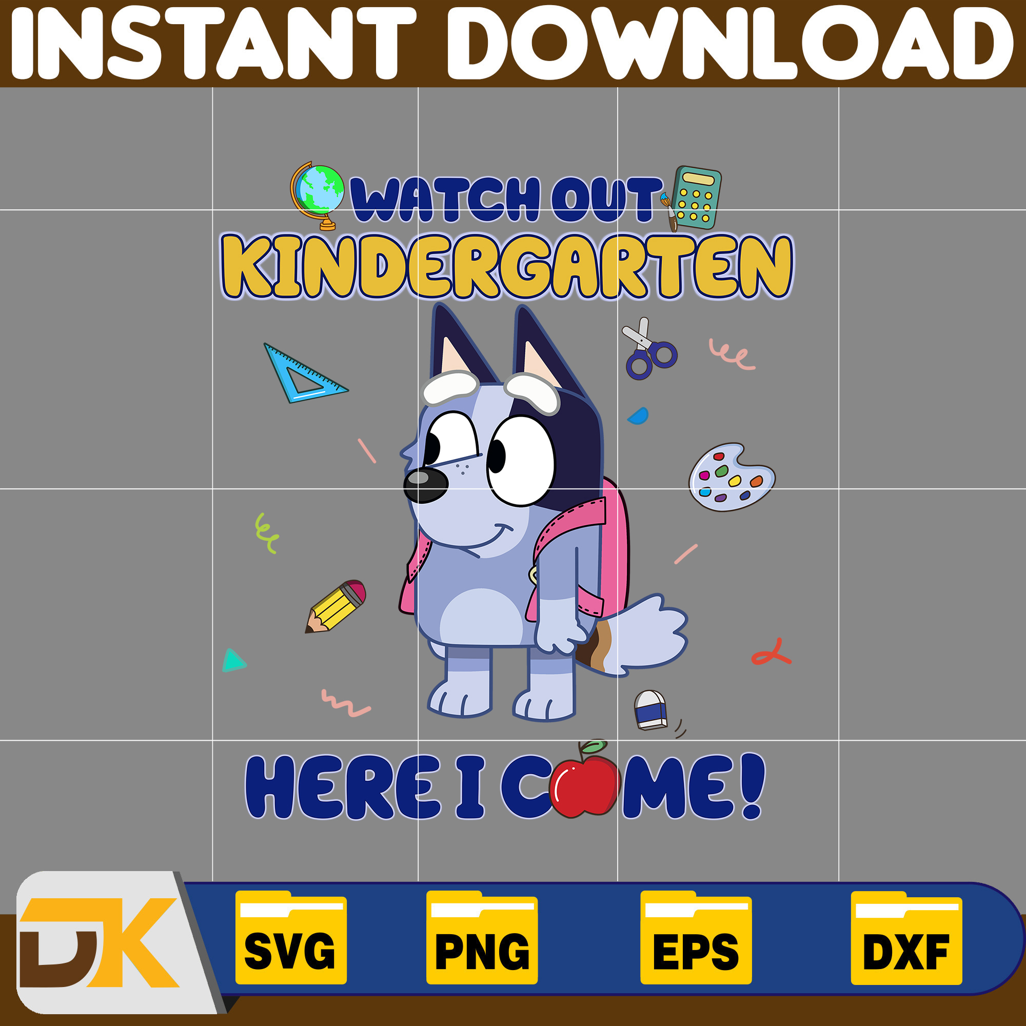 Bluey Back To School Png, Bluey First Day Of School Png, Blu | Inspire ...