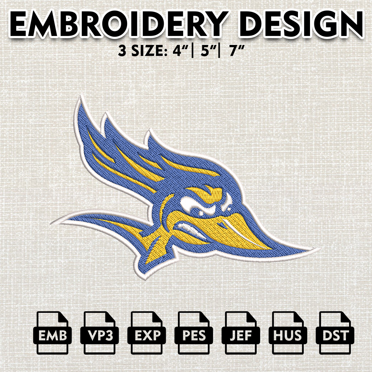 NCAA Logo Embroidery Designs, Cal State Bakersfield Roadrunn | Inspire ...