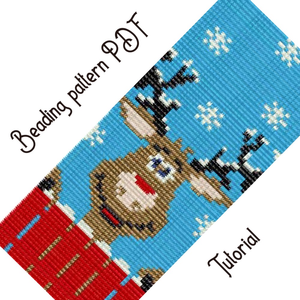 Beading pattern PDF. Bracelet Christmas deer. Digital tutor - Inspire ...
