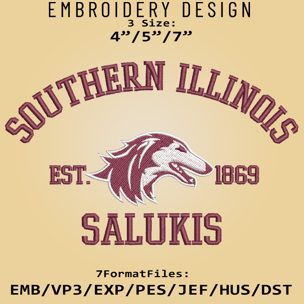 Southern Illinois Salukis embroidery design, NCAA Logo Embro | Inspire ...