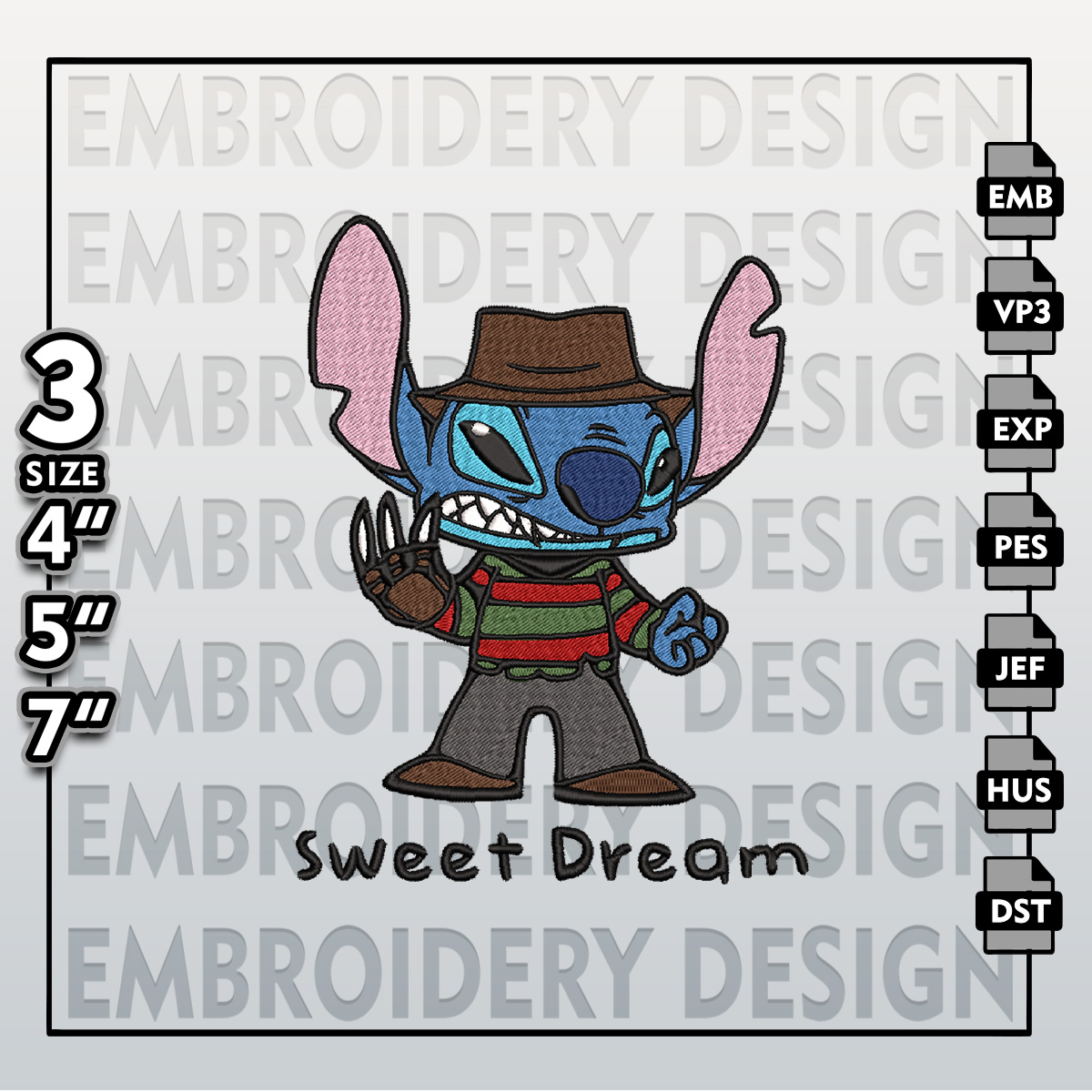 Halloween Machine Embroidery Pattern, Stitch In Jason Voorhe | Inspire ...